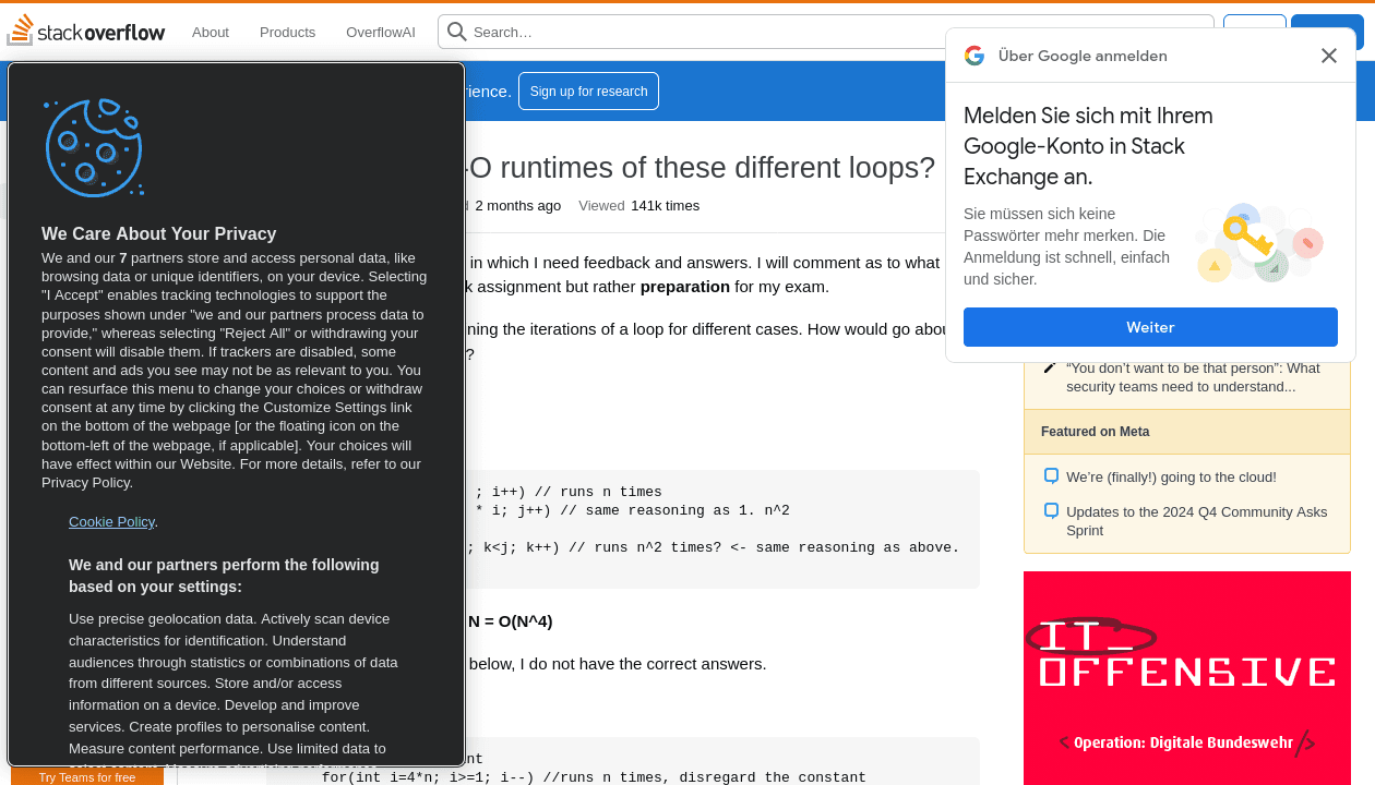 Determining the big-O runtimes of these different loops? | Must Know Resources for Developers by ...