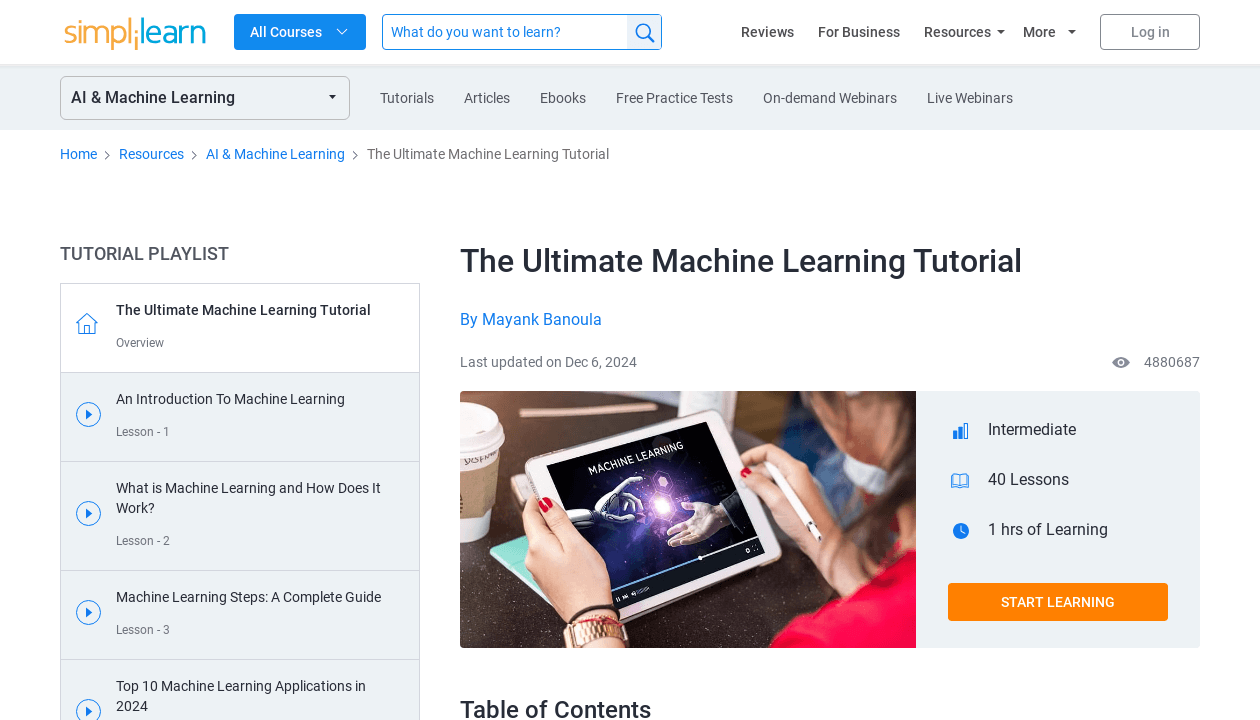Machine Learning Tutorial: A Step-by-Step Guide for Beginners | Must Know Resources for ...