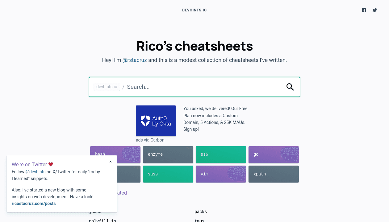 Rico's cheatsheets | Must Know Resources for Developers by Giessen Dev