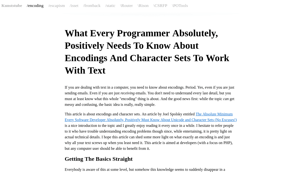 What every programmer absolutely, positively needs to know about encodings and character sets to ...